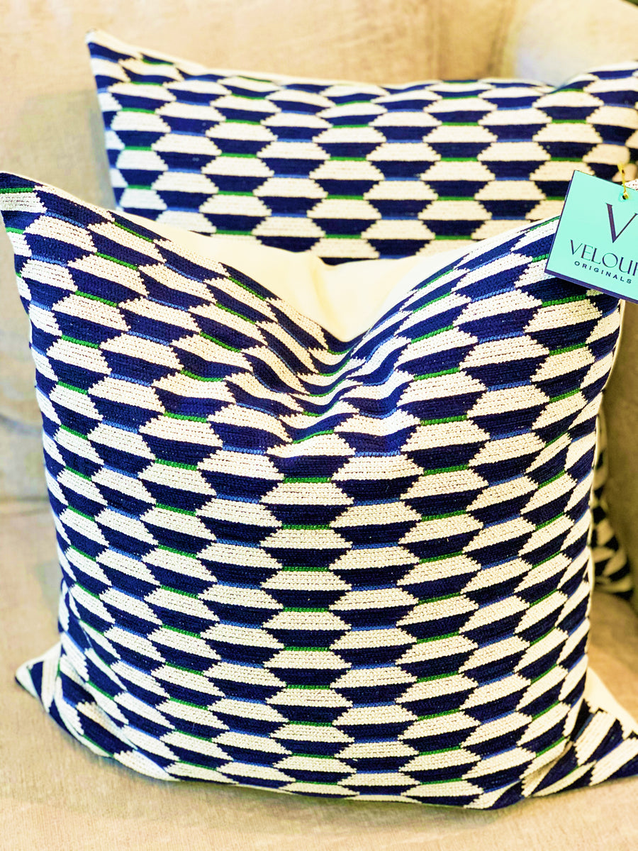 Navy and Green Velvet Prism Pillows – Velour Originals